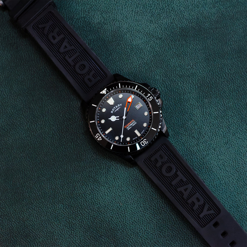 Rotary Seamatic Strap 300 Black Edition Automatic Watch - GS05434/04